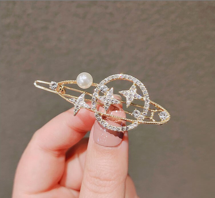Space Hair Clip Planet Hair Barrette Star Hair Pin Moon - Etsy