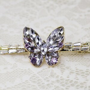 Crystal Butterfly Hair Barrette Long and Skinny Barrettes - Etsy
