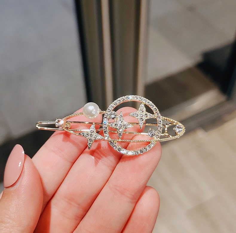 Space Hair Clip Planet Hair Barrette Star Hair Pin Moon - Etsy