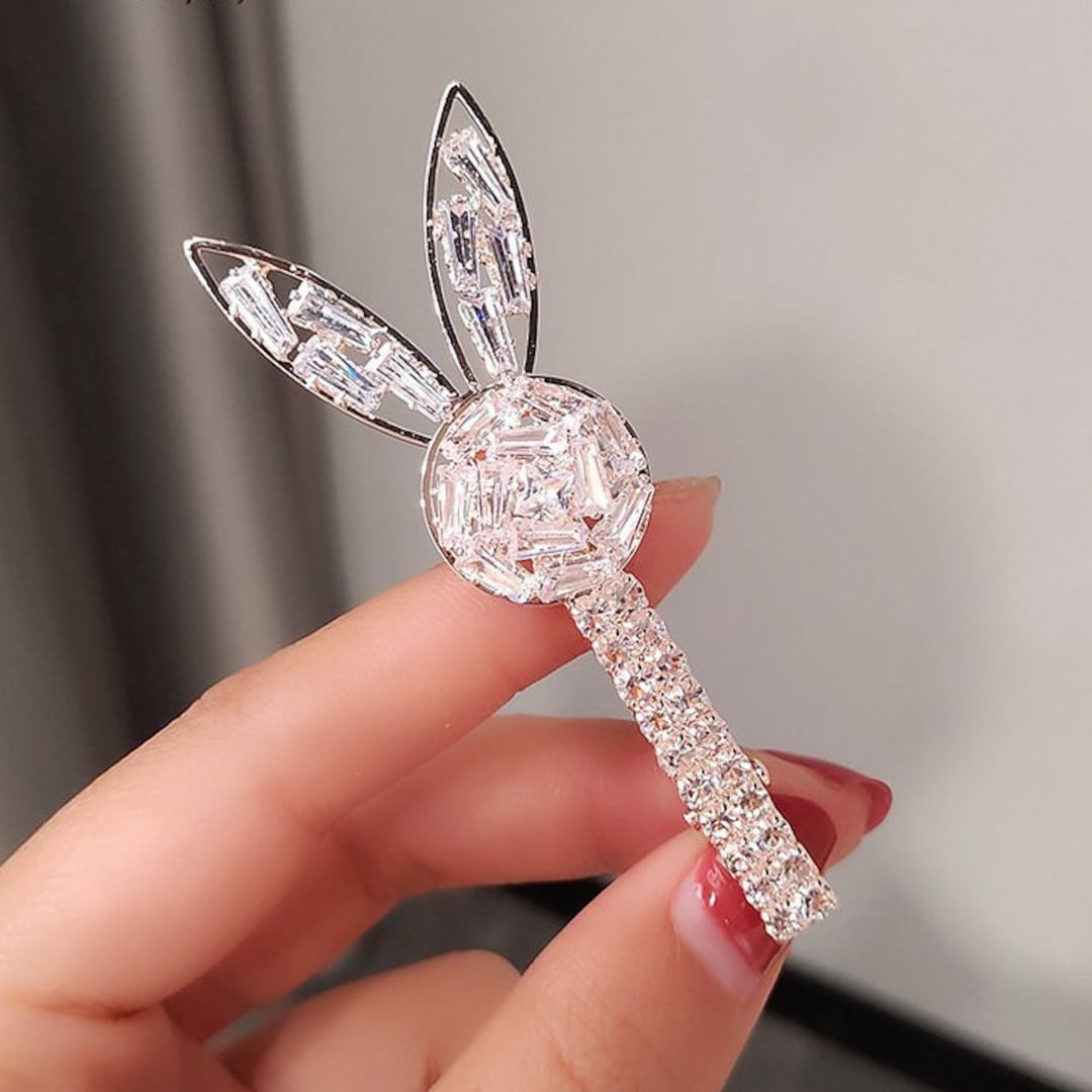 Rhinestone Rabbit Hair Clip Bunny Hairpin Bunny Hair Clips - Etsy
