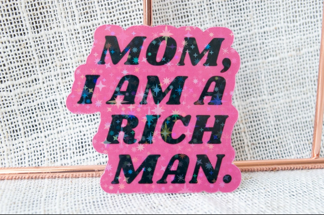 Cher Quotes Rich Man Pink and Black Glitter Sticker Waterproof Vinyl ...