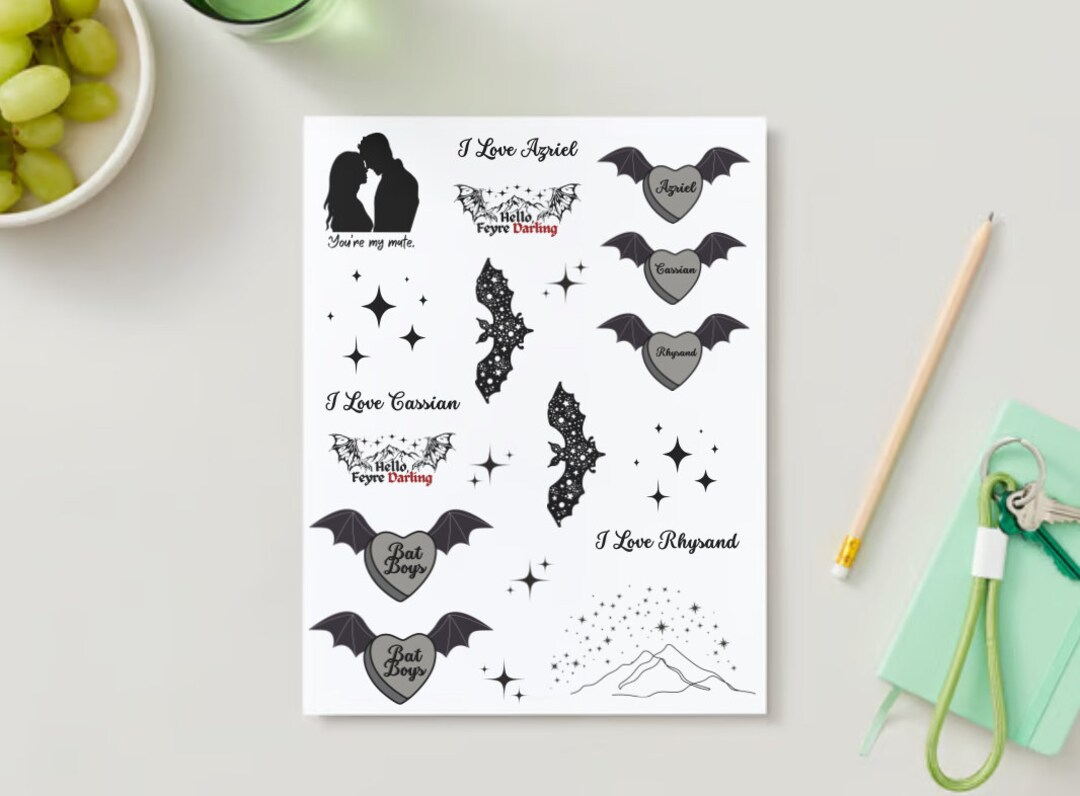 ACOTAR TEMPORARY TATTOOS / Acomaf / Sarah J Maas - Etsy