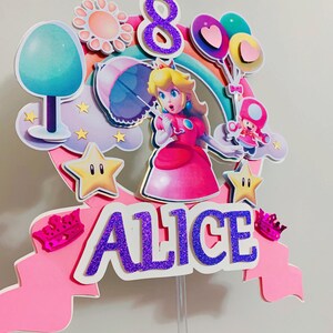 Princess Peach Cake Topper, Princess Peach Birthday Decoration - Etsy