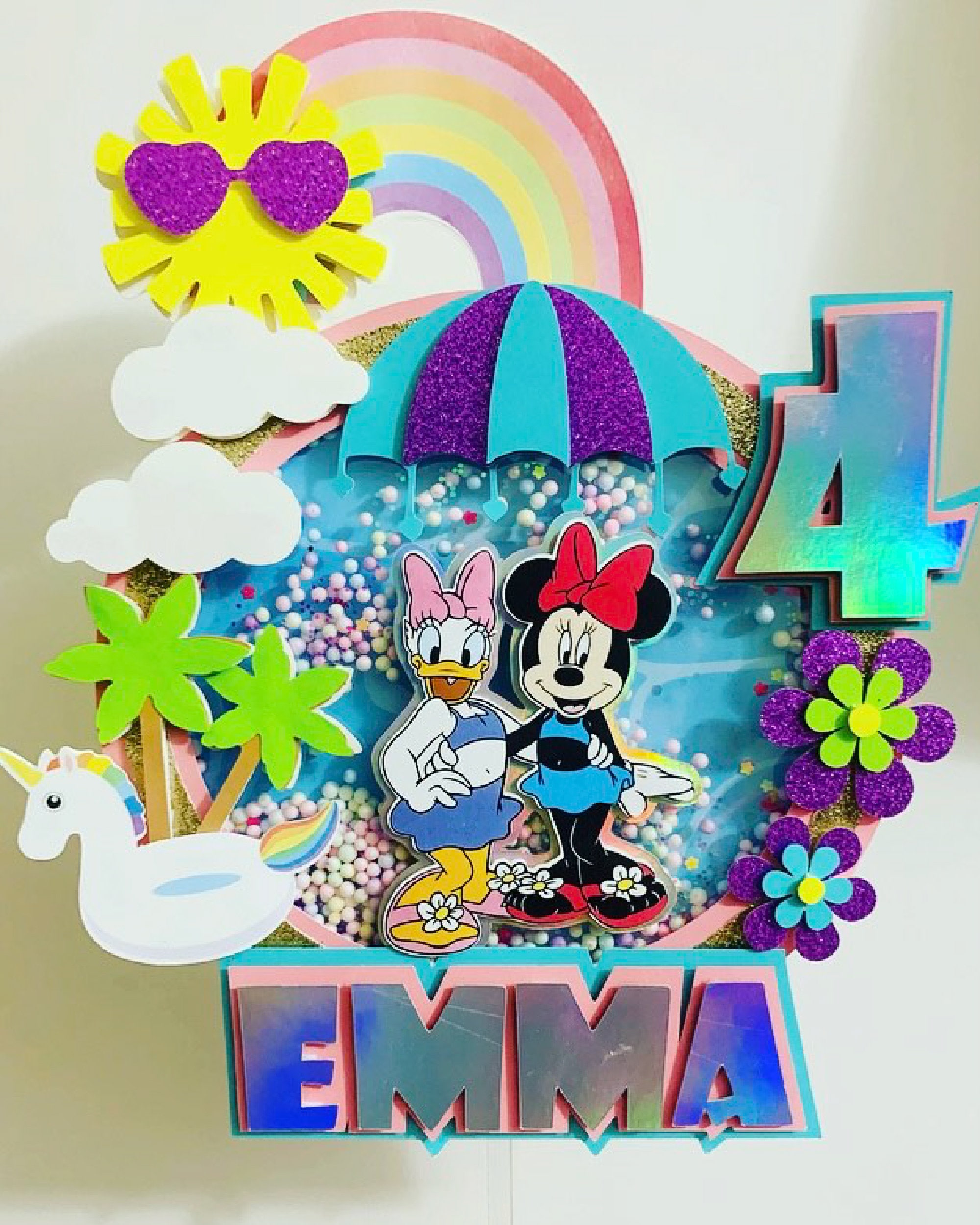 Minnie Mouse Pool Party Cake Topper Minnie Summer Cake - Etsy