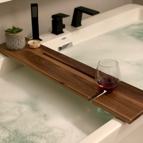 Minimalist Walnut Bath Caddy - Etsy