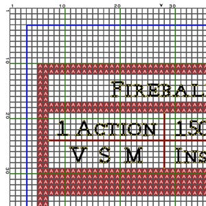 Fireball Spell Card Cross Stitch Pattern - Etsy