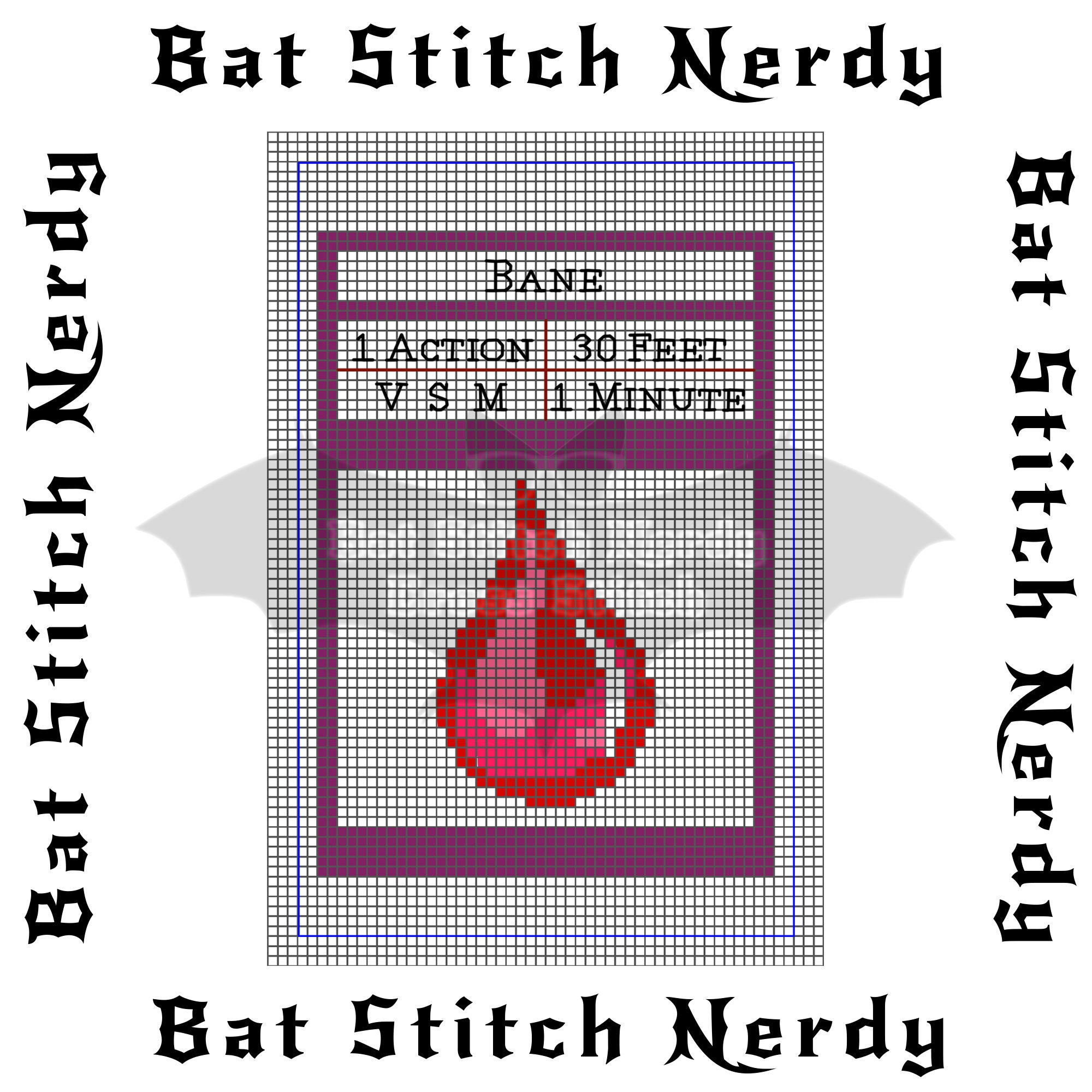 Bane Spell Card Cross Stitch Pattern - Etsy