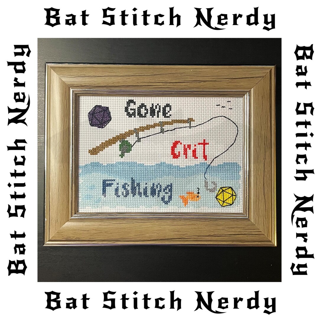 Gone Crit Fishing Cross Stitch Pattern - Etsy