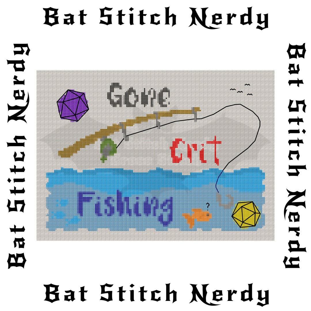Gone Crit Fishing Cross Stitch Pattern - Etsy