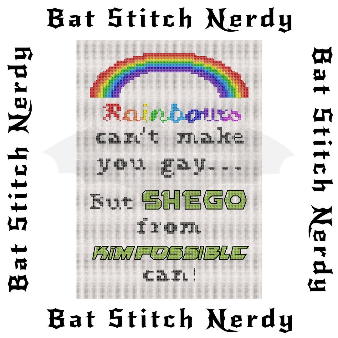 Rainbow Shego Cross Stitch Pattern - Etsy