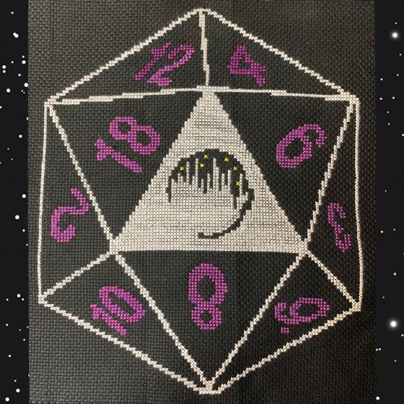 The Unsleeping D20 Cross Stitch Pattern | Etsy