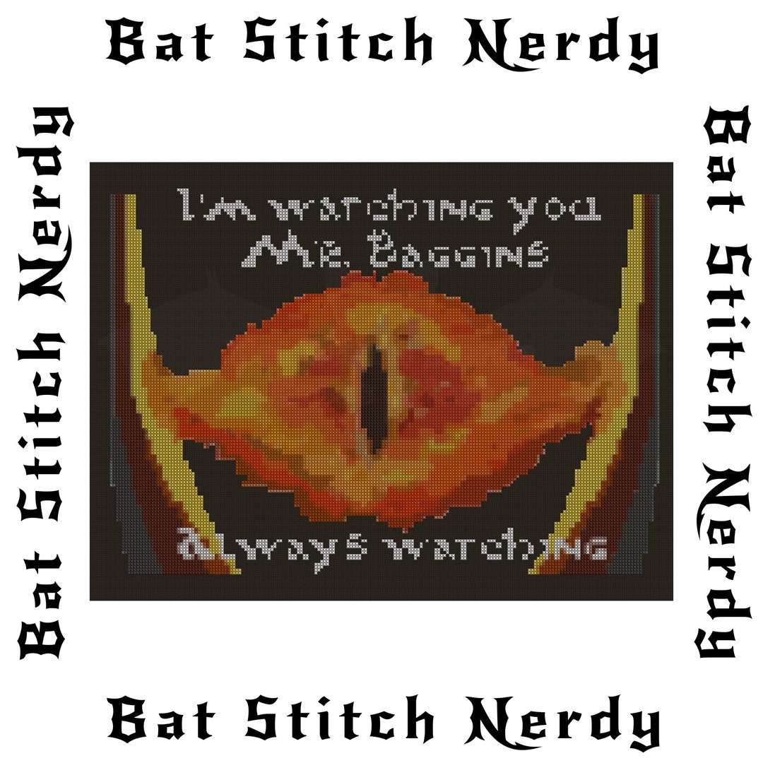 Watching You Mr. Baggins Cross Stitch Pattern - Etsy