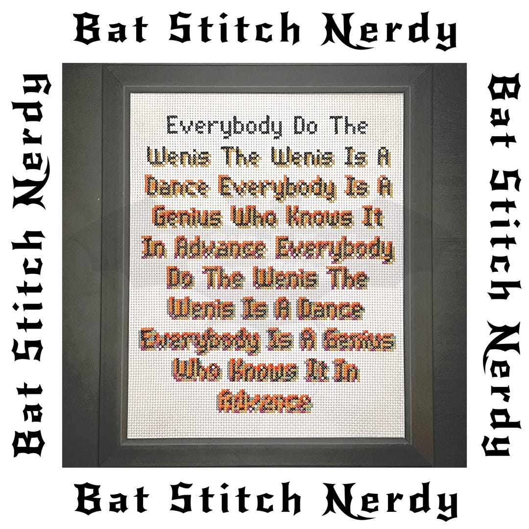 Everybody Do the Wenis Cross Stitch Pattern - Etsy