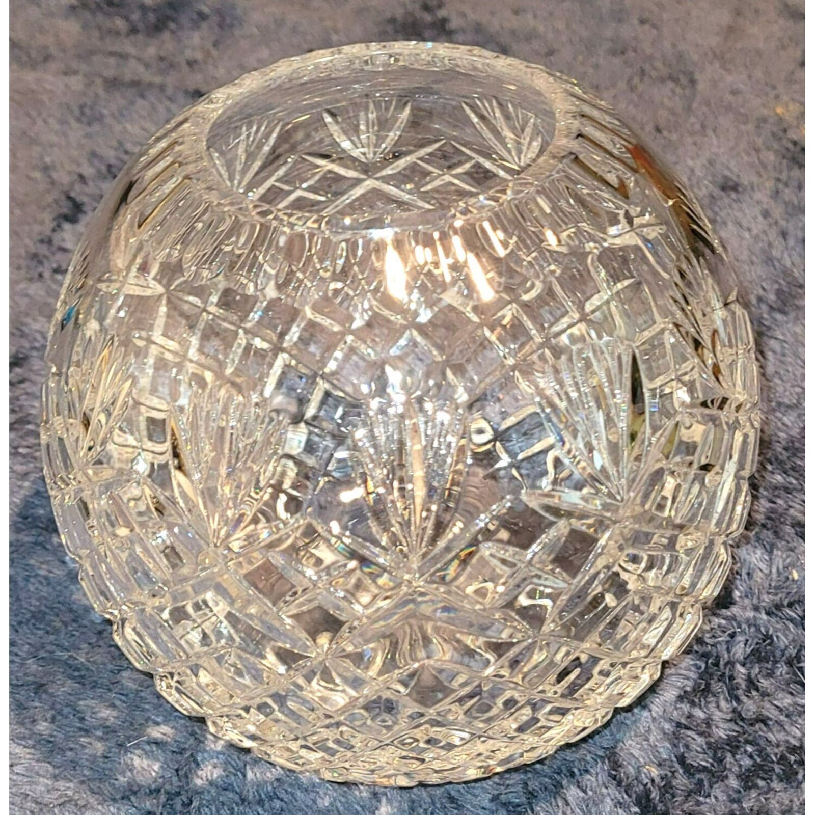Vintage Cut Lead Crystal Ball Vase 1960s - Etsy