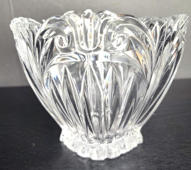 Oneida Oval Crystal Bowl/candy Dish Augustina Pattern 4 Made in Germany ...