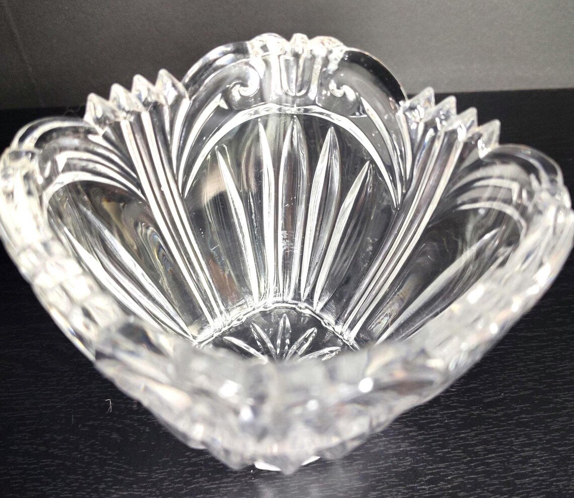 Oneida Oval Crystal Bowl/candy Dish Augustina Pattern 4 Made in Germany ...