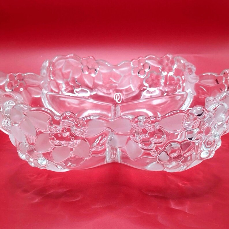 Vintage Crystal Relish Dish, Clear Glass, Carmen 3 Part Tray, Heavy ...