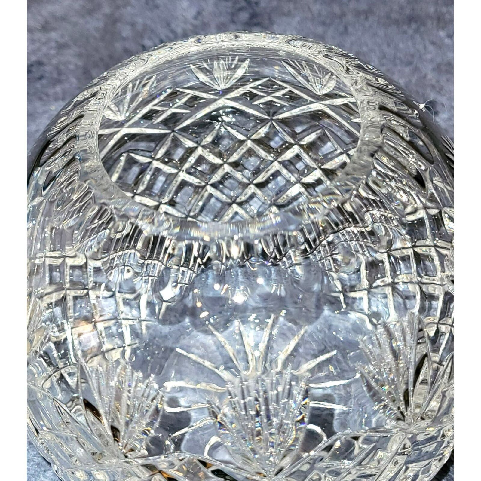 Vintage Cut Lead Crystal Ball Vase 1960s - Etsy