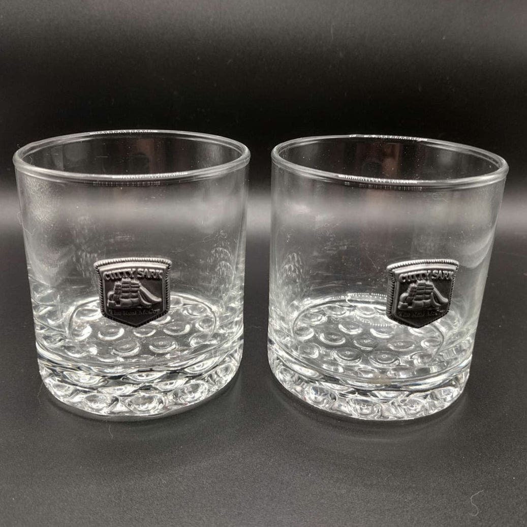 Set of 2 Cutty Sark Lowball Whiskey Glass With Pewter Logo - Etsy
