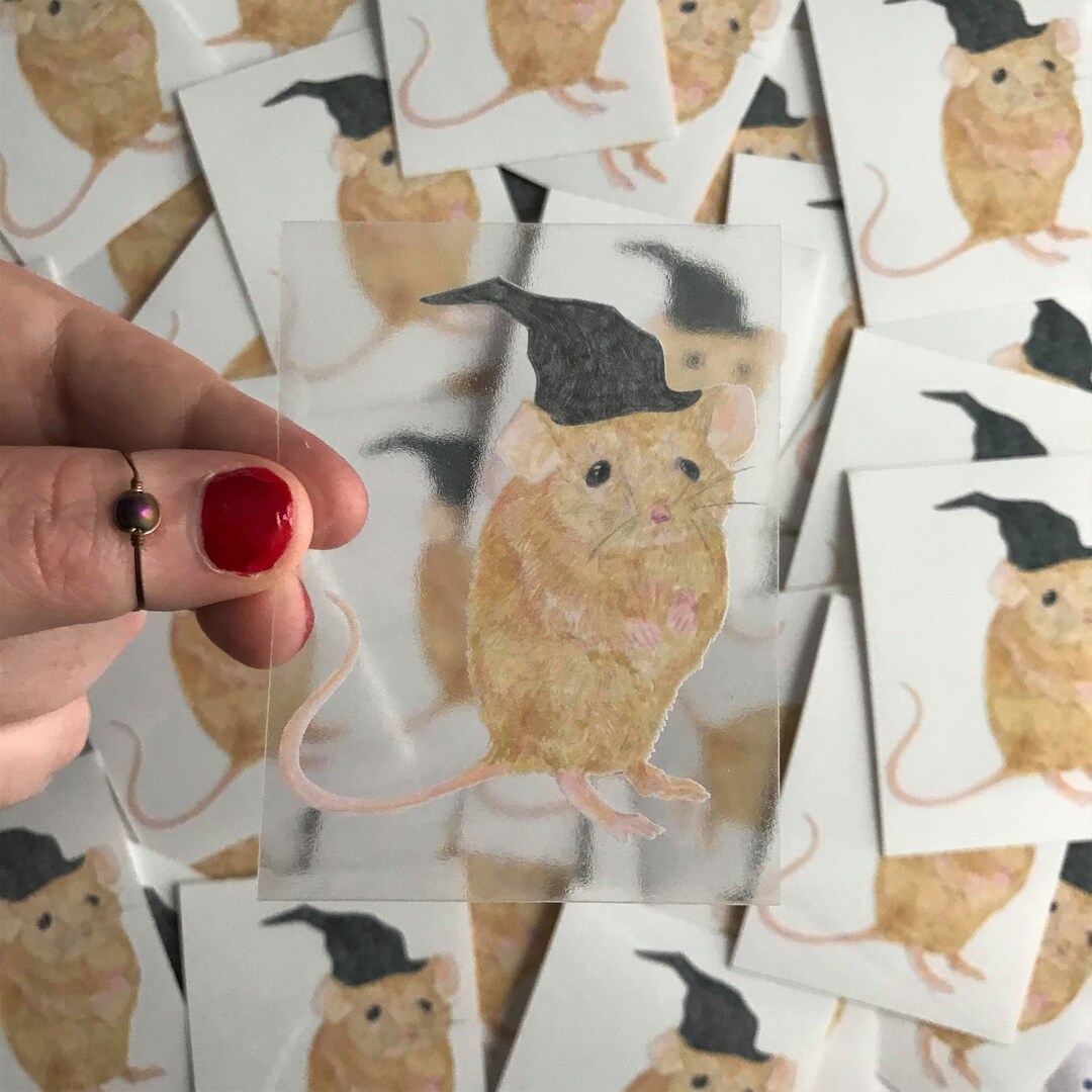 Witch Mouse Translucent Sticker - Etsy Australia