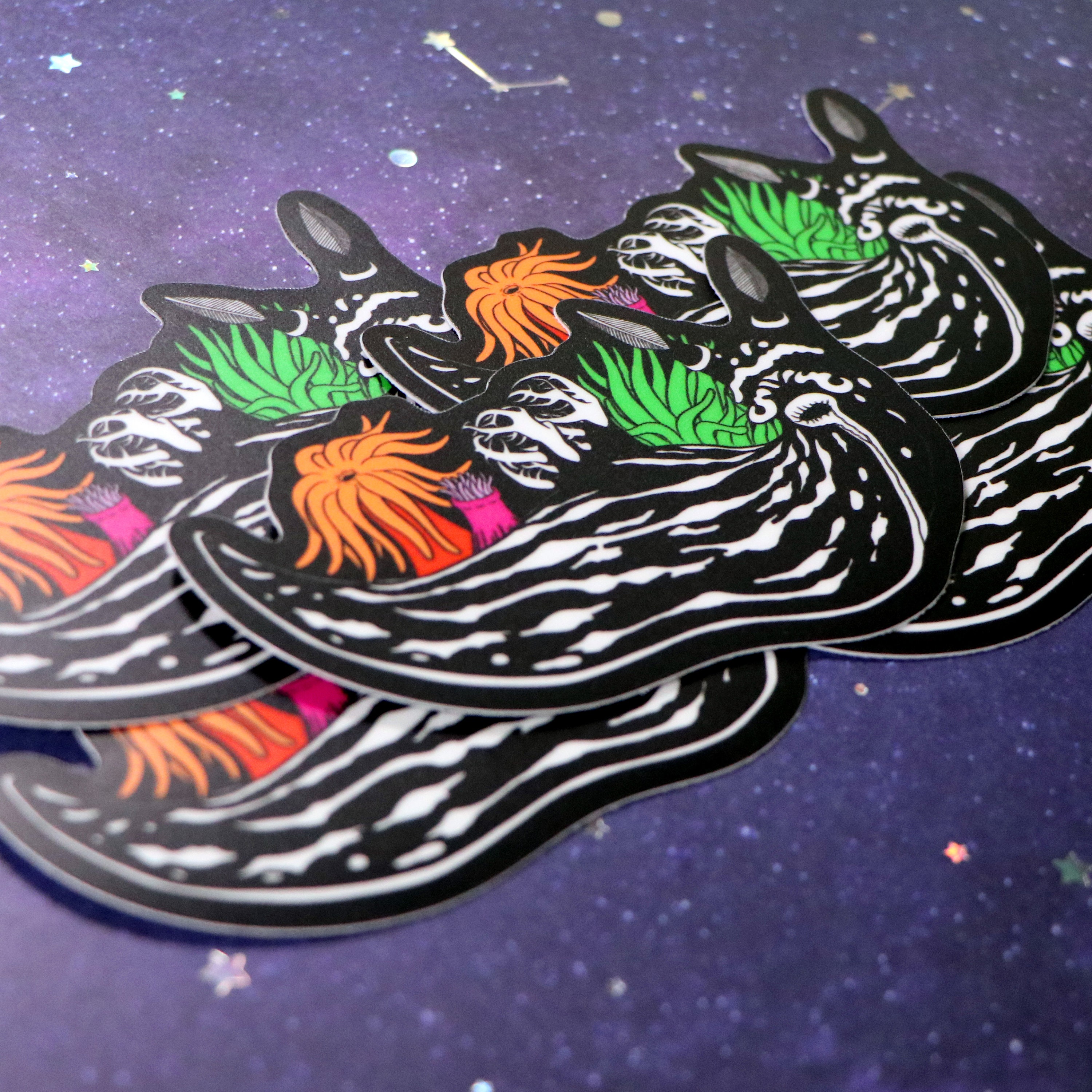 Glow in the Dark Sea Slug Sticker: Neon Nudibranch Decal (4 Inch) - Etsy