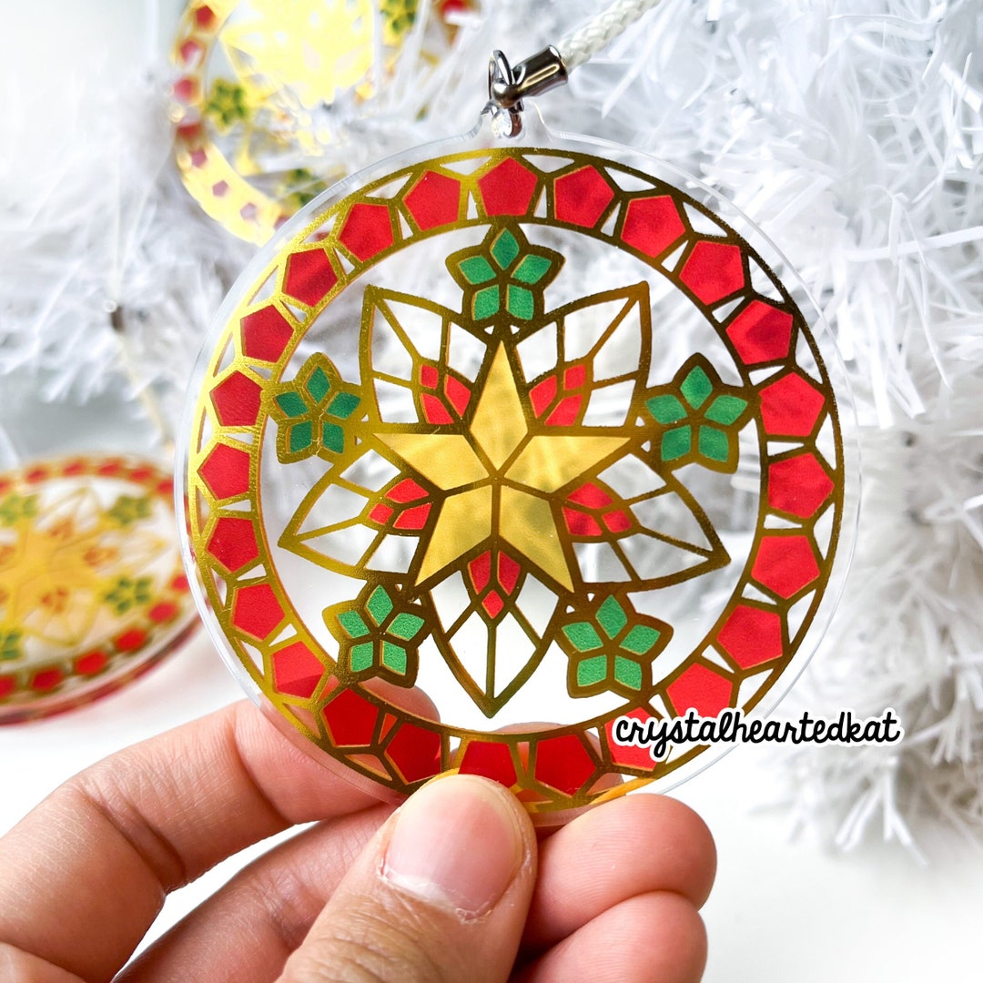 Filipino Parol Ornament Round Design in Xmas Colors Gold - Etsy