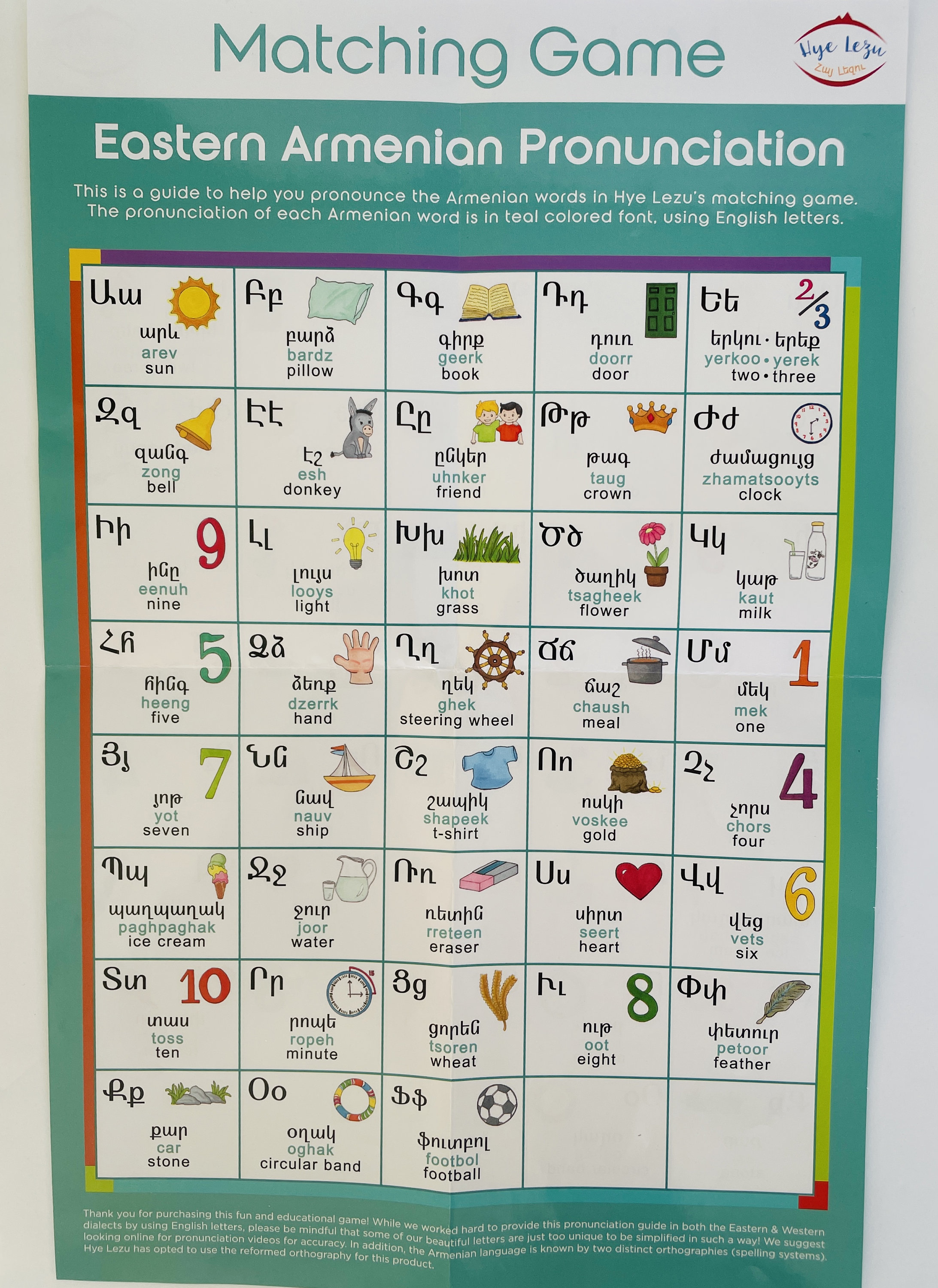 Armenian Alphabet Matching Game (memory Game) - Etsy