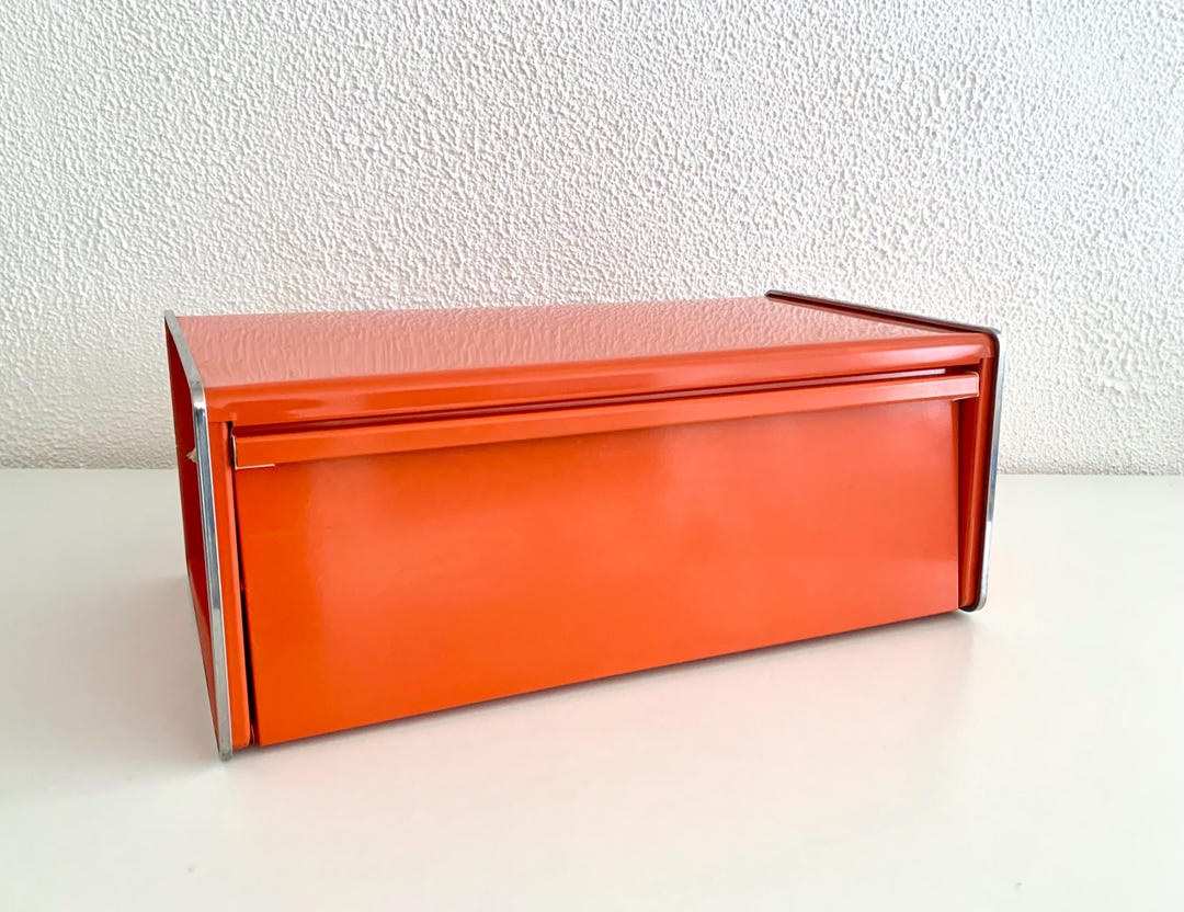 1970s Vintage Orange Bread Box, Mid-century, Space Age - Etsy