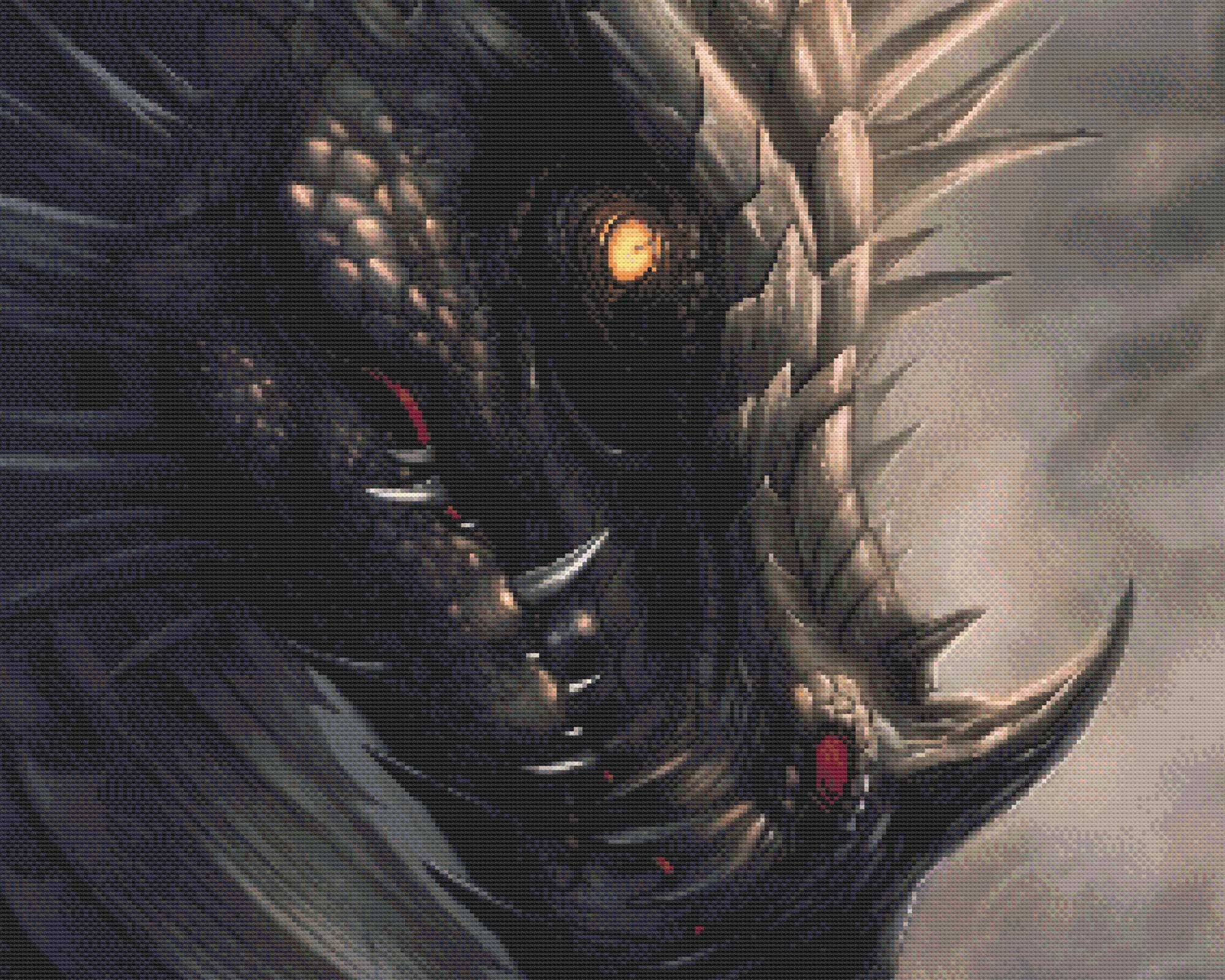 Fafnir Modern Counted Cross Stitch Pattern. Full Coverage Dragon ...