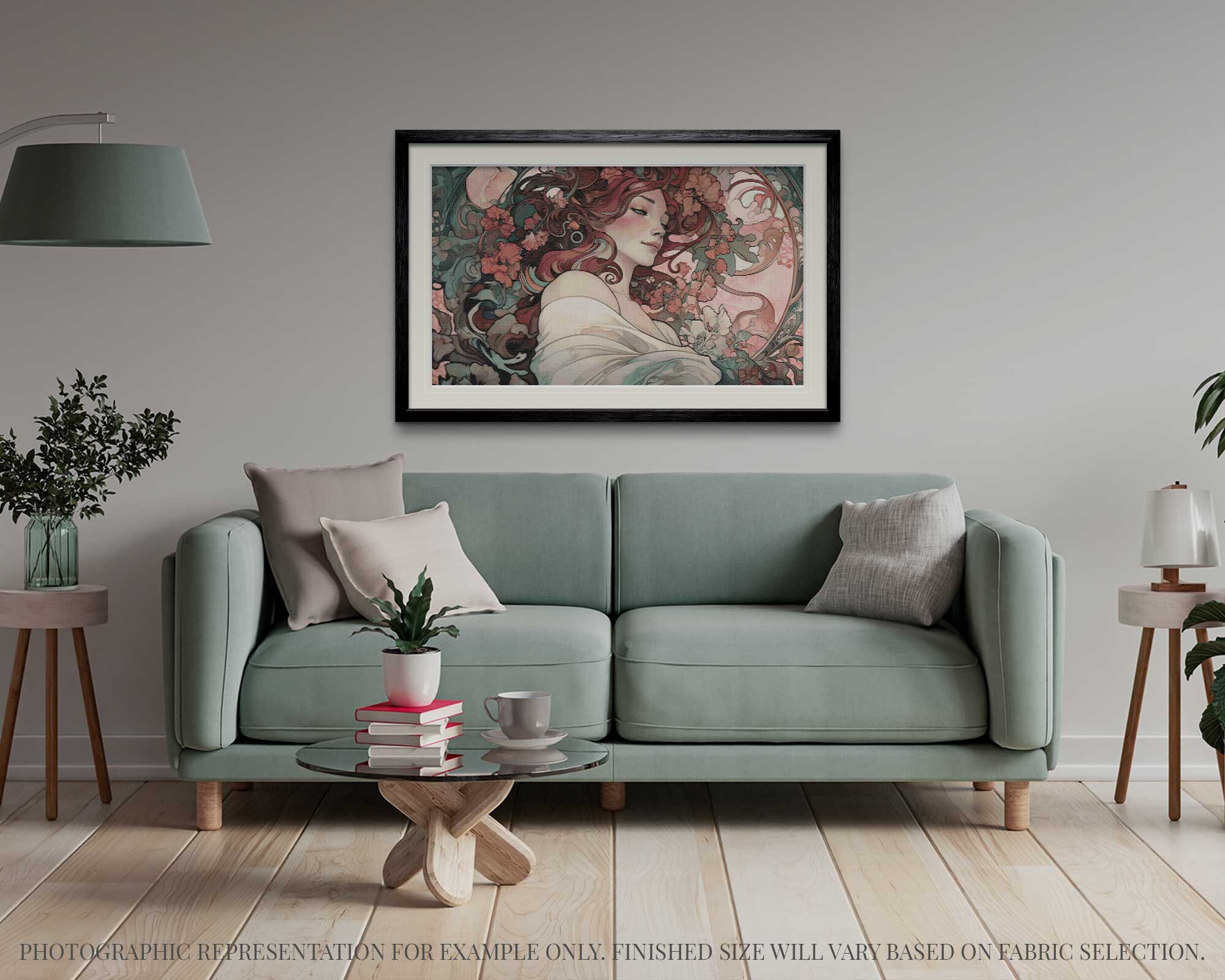 Meditations Counted Cross Stitch Pattern. Full Coverage Mucha Art ...