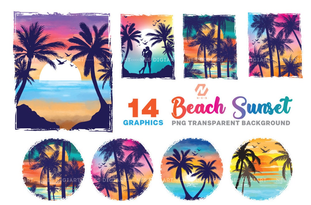 Beach Sunset PNG Summer Sublimation Backgrounds, Digital Download - Etsy