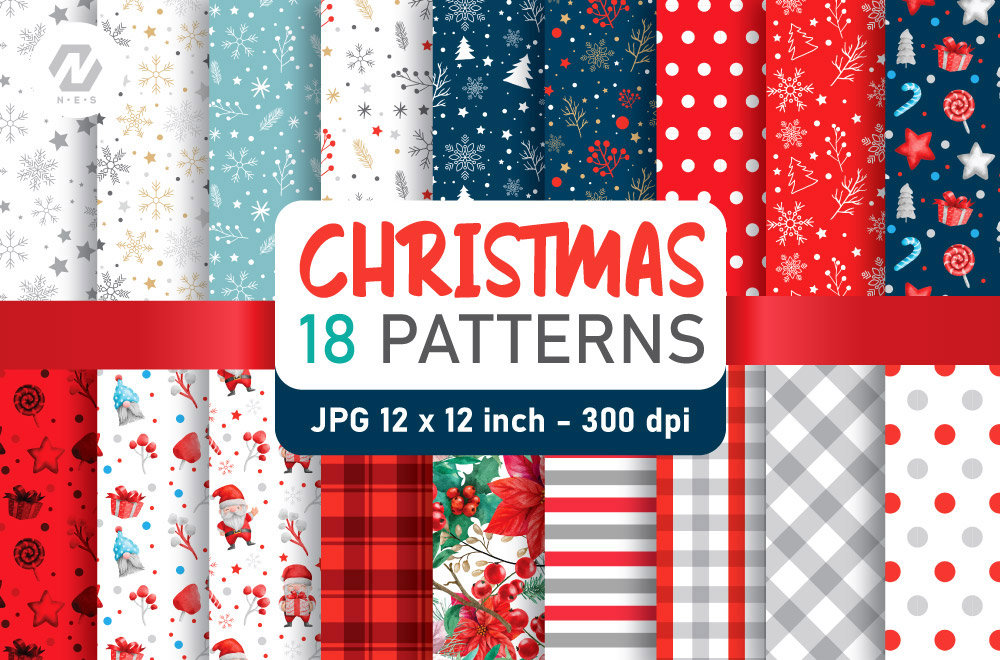 Christmas Digital Paper Patterns Design Bundle Christmas - Etsy