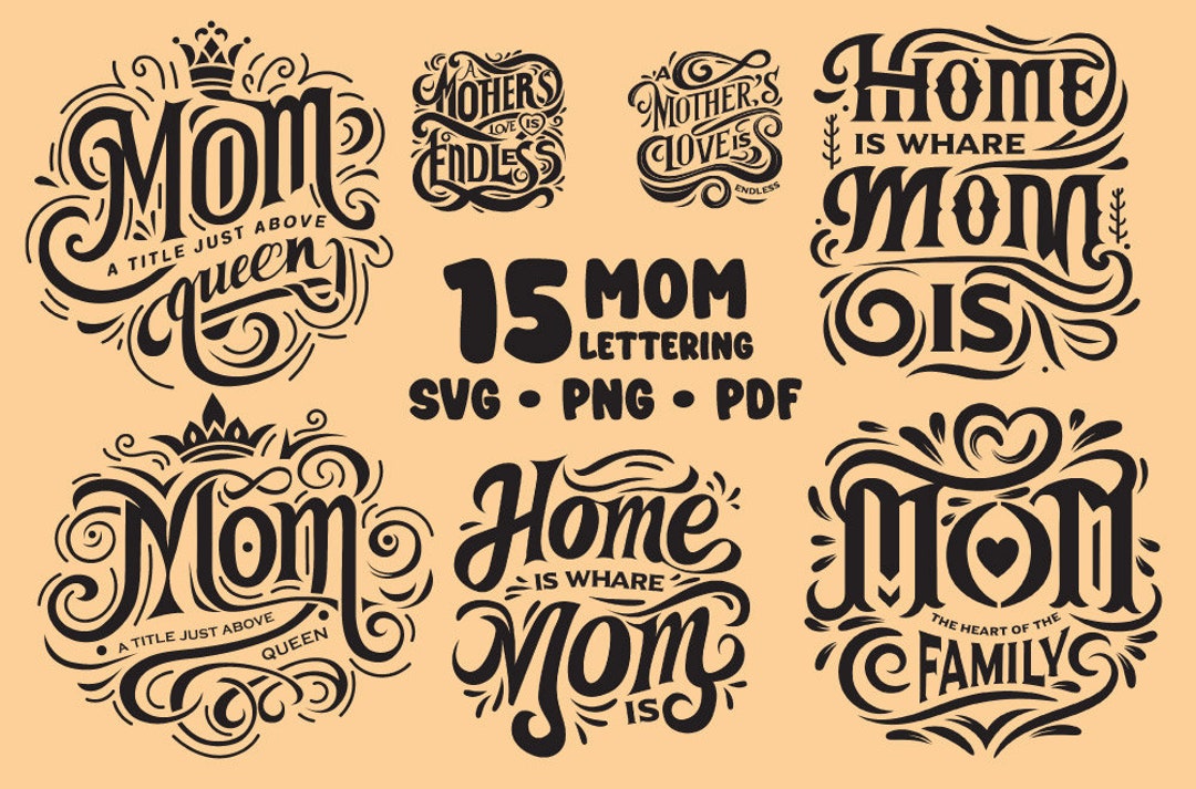 Mothers Day Lettering SVG Clipart , Mom SVG, Instant Download - Etsy