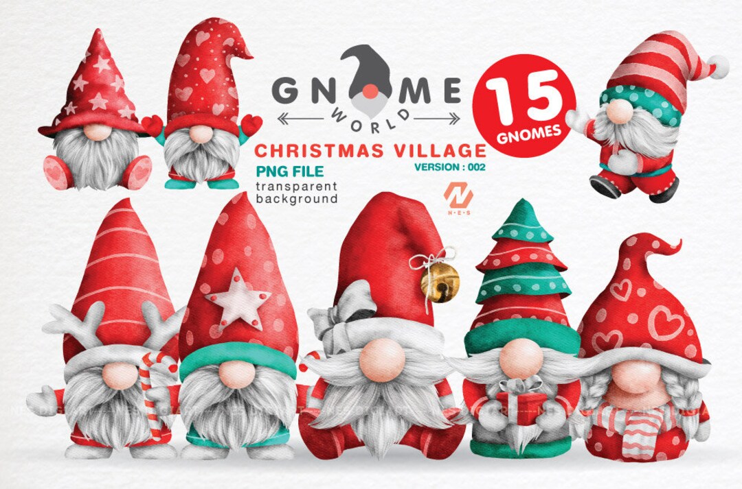 Gnome Christmas PNG Cliparts Bundle , Instant Download - Etsy