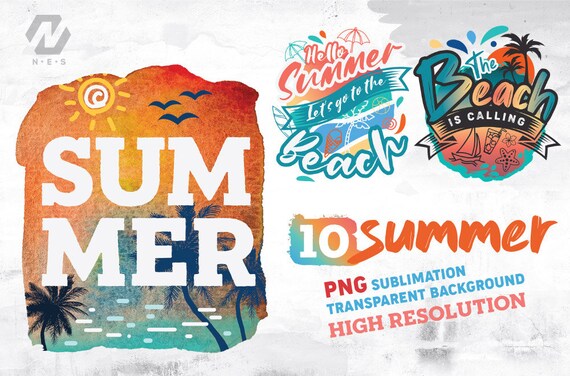 Summer Sublimation Beach Sublimation Summer Clipart Bundle - Etsy
