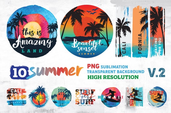 Summer Sublimation Beach Sublimation Summer Clipart Bundle - Etsy