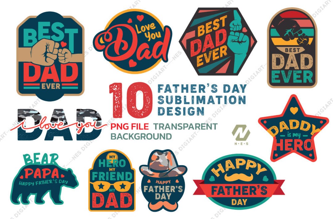 Father's Day Sublimation Design Bundle PNG, Instant Download - Etsy