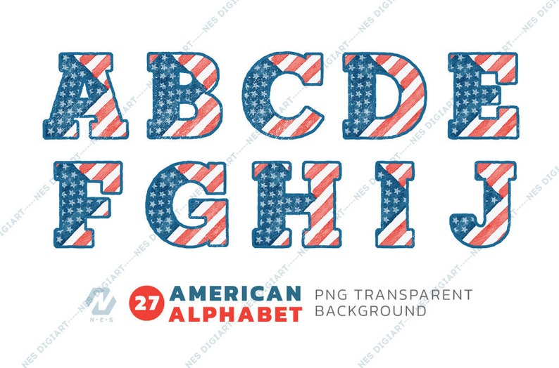 USA Alphabet 4th of JULY PNG Instant Download - Etsy Canada