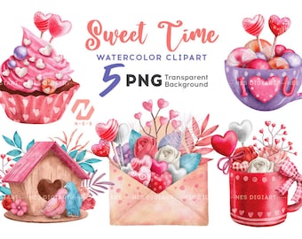Valentine Clipart Bundle Valentine PNG File Sweet Love - Etsy