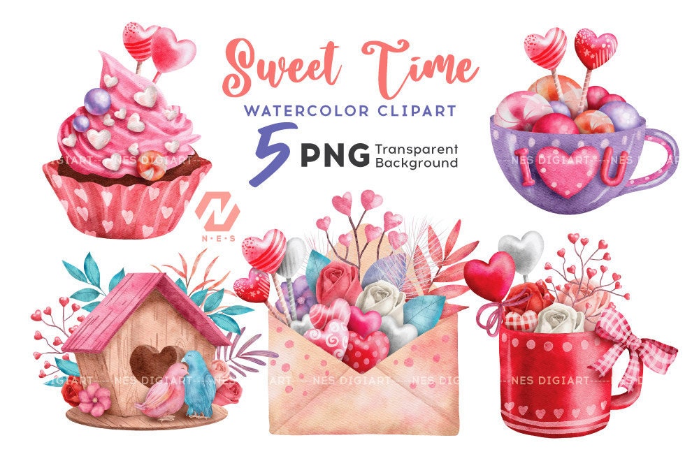 Valentine Clipart Bundle Valentine PNG File Sweet Love - Etsy