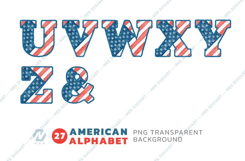 USA Alphabet 4th of JULY PNG Instant Download - Etsy Canada
