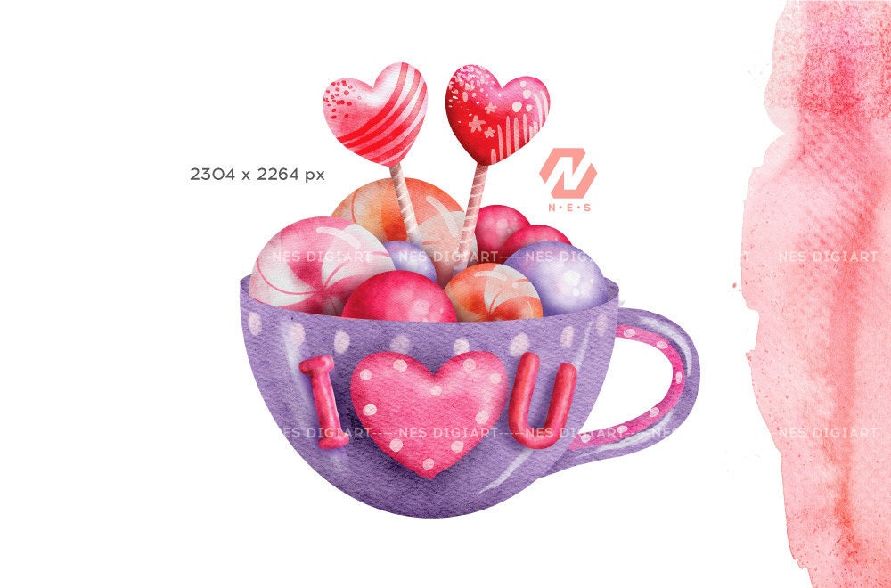 Valentine Clipart Bundle Valentine PNG File Sweet Love - Etsy