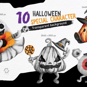 Happy Halloween Cartoon Character Bundle, Instant Download - Etsy