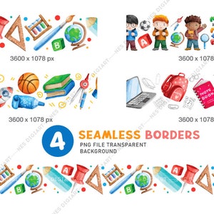 Back to School Clipart PNG Bundle, Instant Download - Etsy