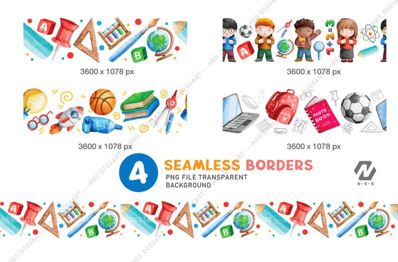 Back to School Clipart PNG Bundle, Instant Download - Etsy