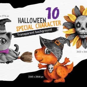 Happy Halloween Cartoon Character Bundle, Instant Download - Etsy