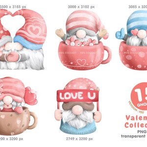 Cute Gnome Love Valentine PNG Clipart, Digital Download - Etsy