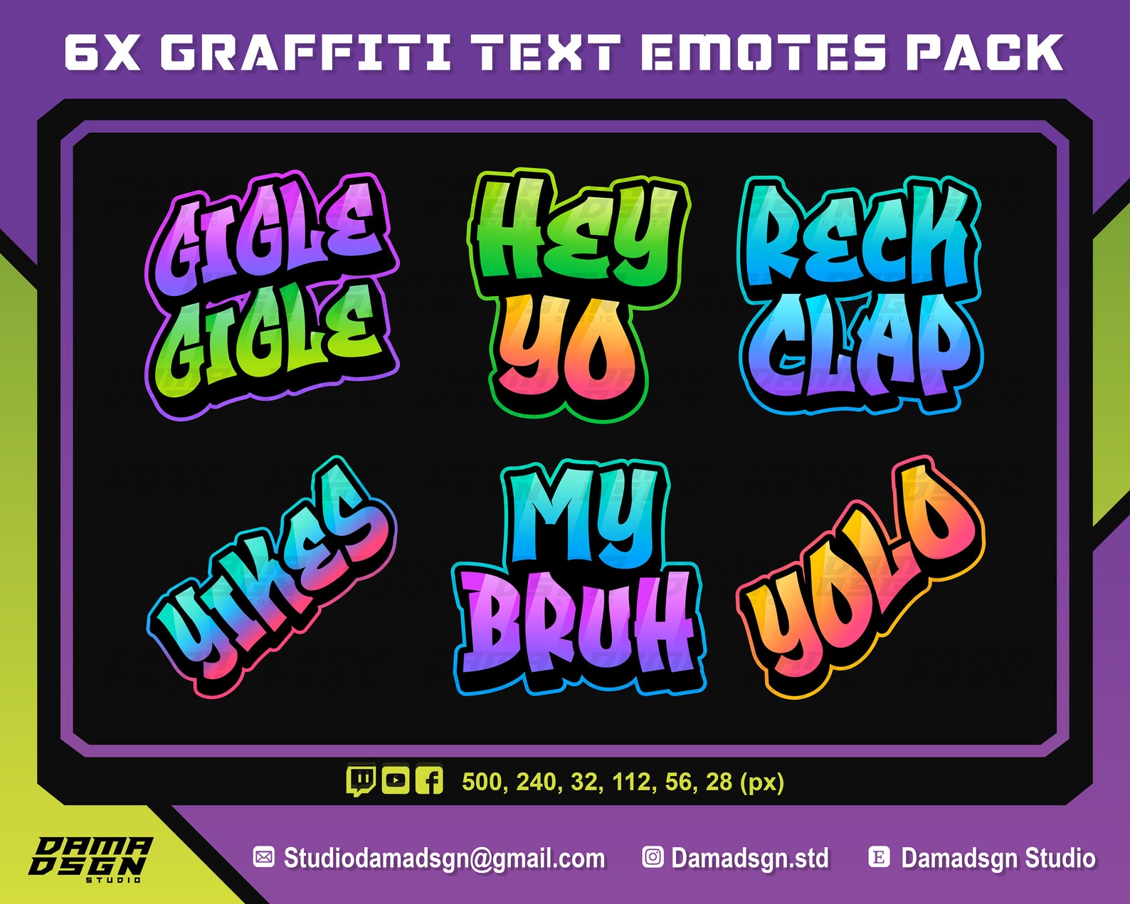 6x Graffiti Text Twitch Emotes Discord Emotes Youtube - Etsy Australia