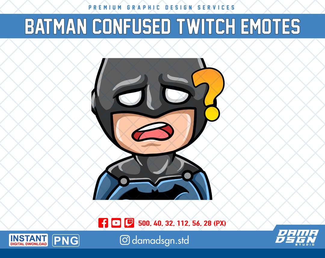 Batman Confused Twitch Emotes Discord Emotes Youtube - Etsy