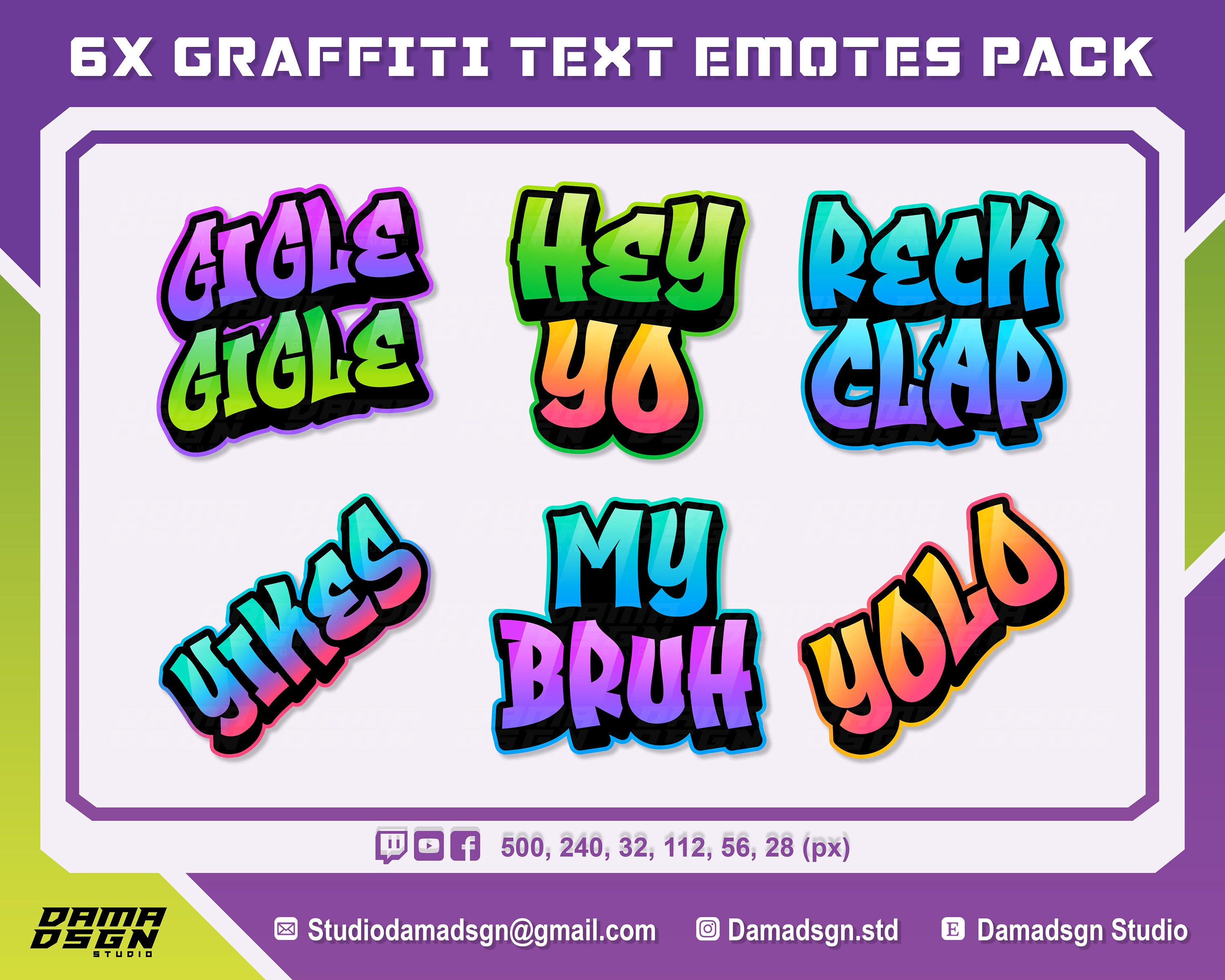 6x Graffiti Text Twitch Emotes Discord Emotes Youtube - Etsy Australia